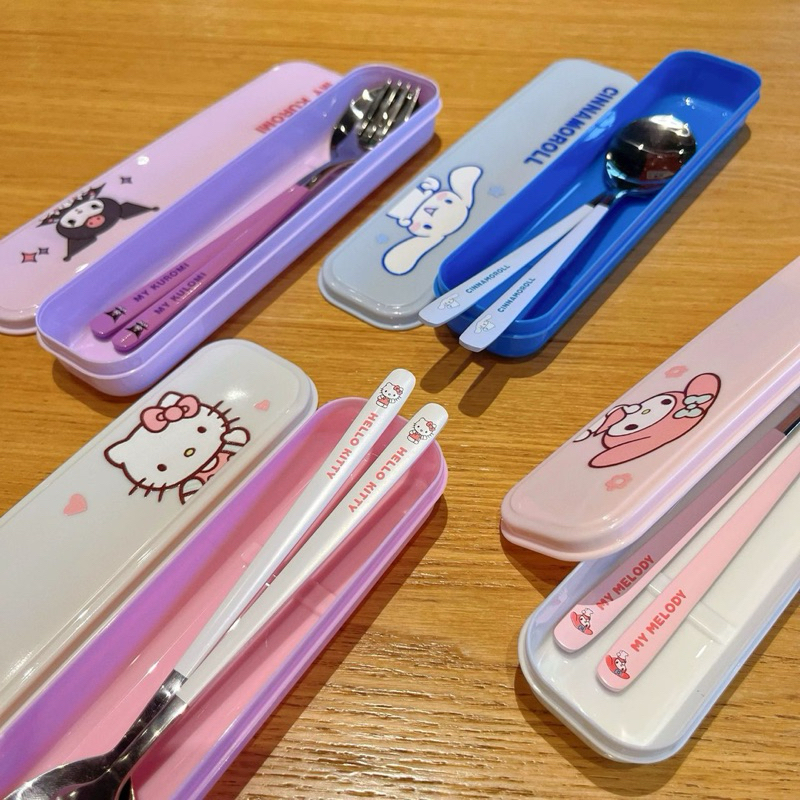 hello kitty spoon and folk box, hello kitty cutleries set | Shopee Malaysia