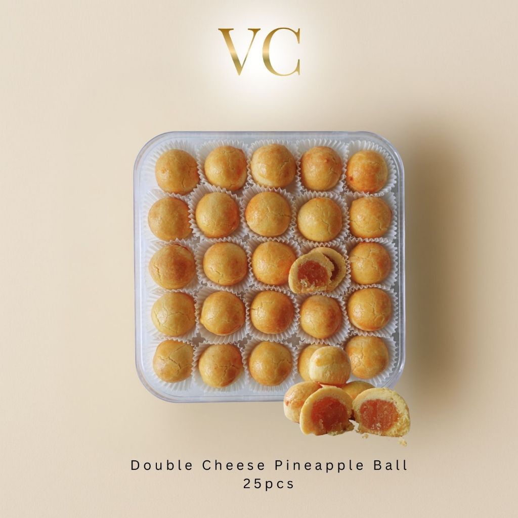 [CHEESEY & SOUR] Venice Double Cheese Pineapple Ball Cookies 25pcs 500g ...