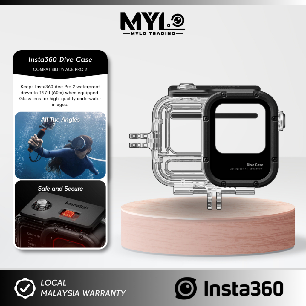 (READY STOCK) - Insta360 Ace Pro 2 Dive Case | 60 Meter Waterproof Housing | Shopee Malaysia