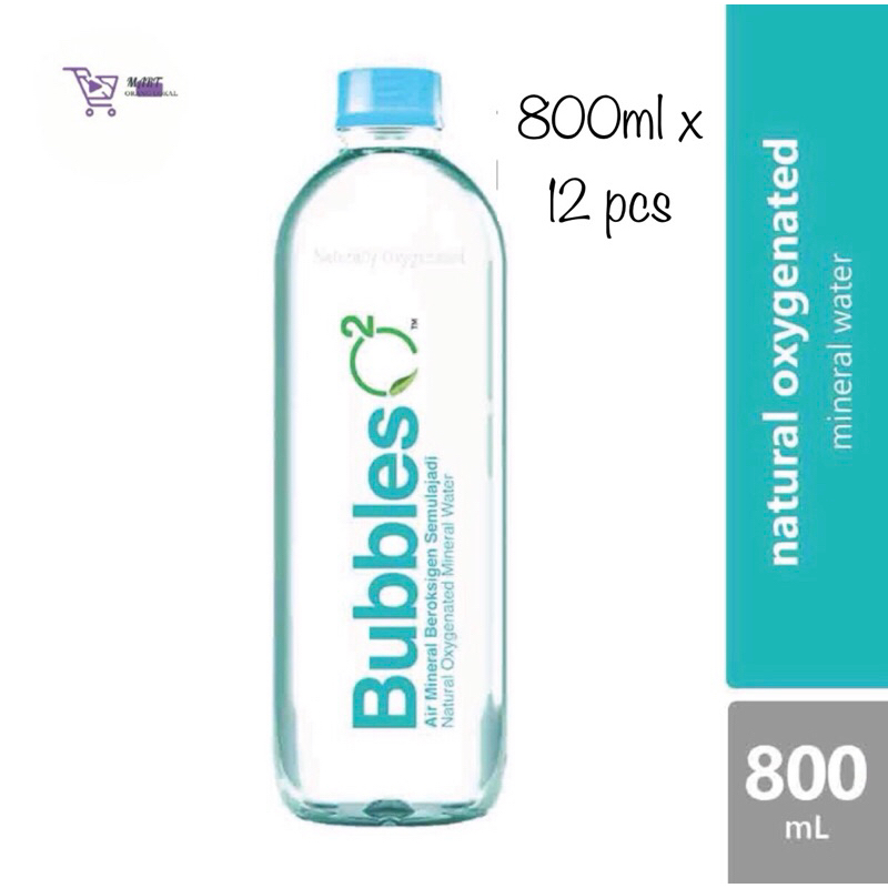 BUBBLES O2 OXYGENATED WATER (800ml x 12 botol) AIR MINERAL SEMULAJADI ...