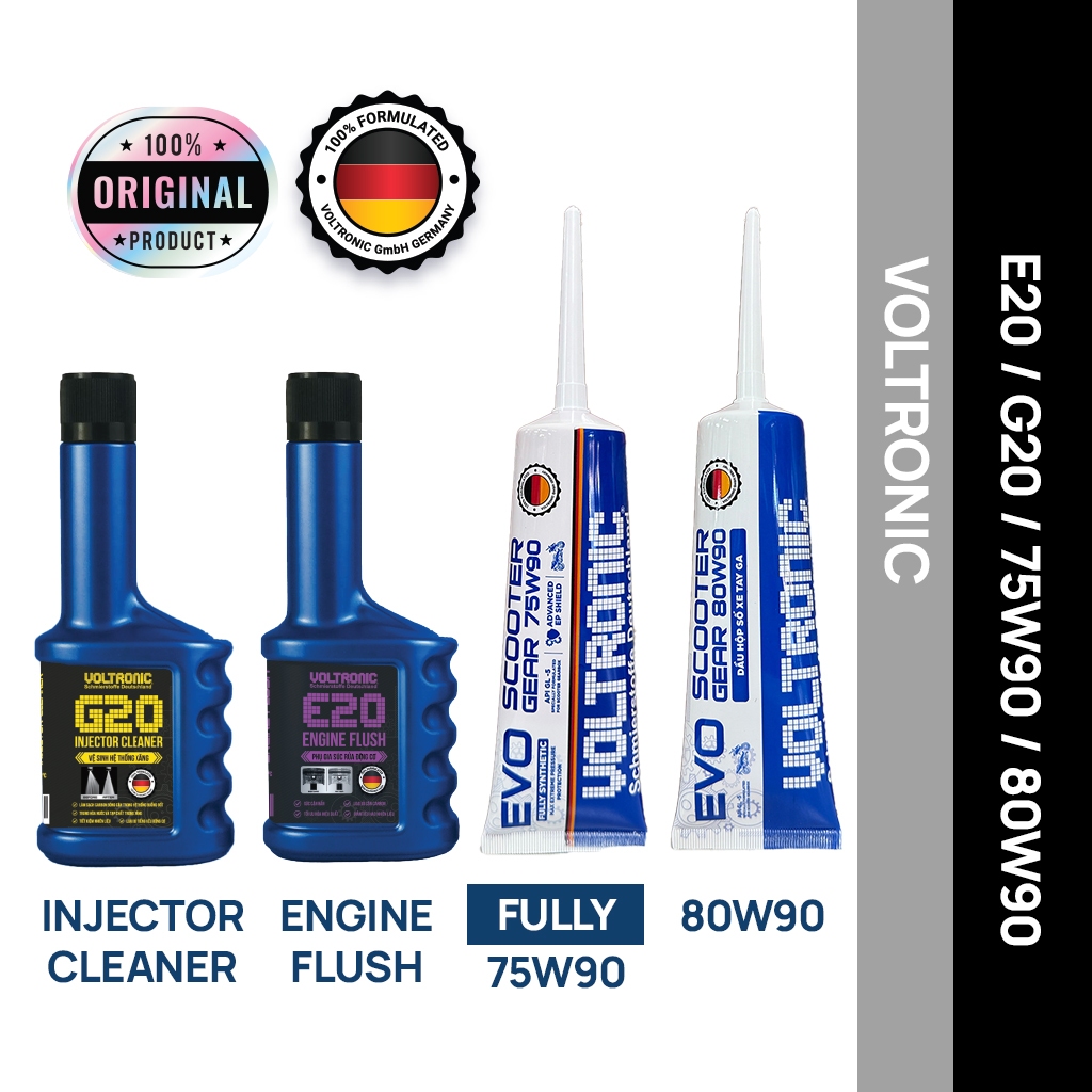 VOLTRONIC EVO SCOOTER GEAR OIL 75W90 FULLY(120M) / 80W90 (120ML) / INJECTOR CLEANER G20 (80ML ...