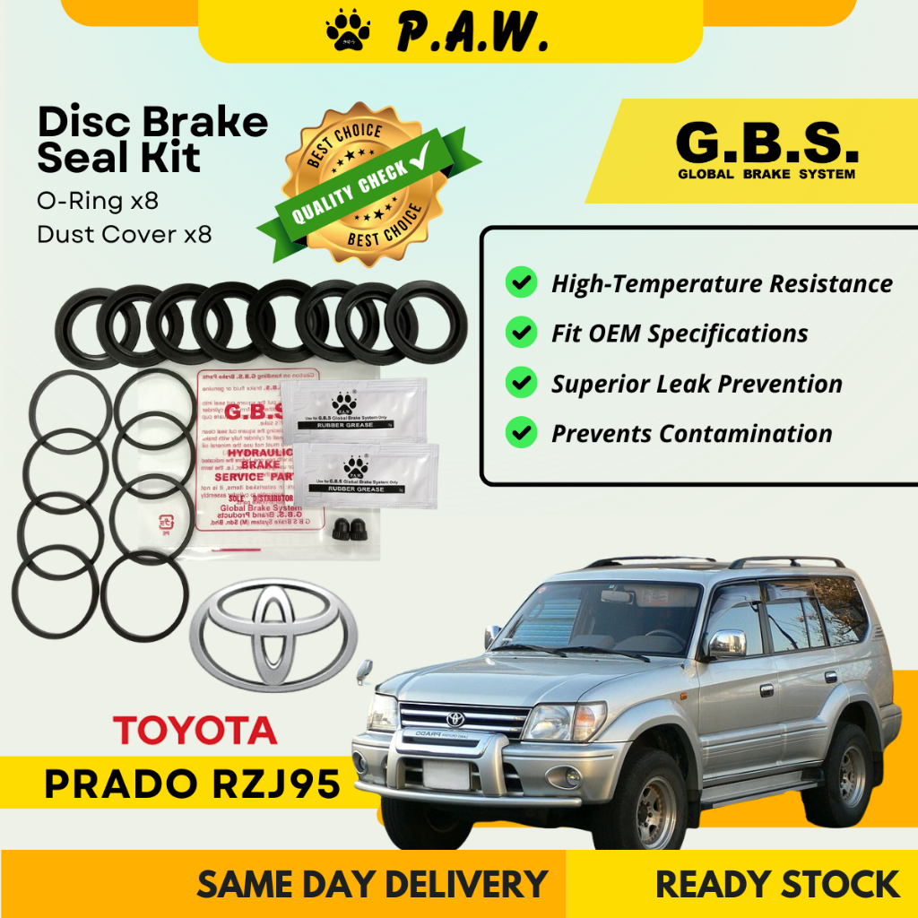 GBS Disc Brake Seal Kit For TOYOTA PRADO RZJ95 (Front) (Half Set ...