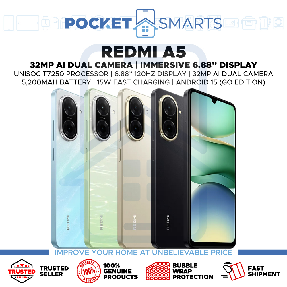 [MY Set] Redmi A5 (64GB ROM + 3GB RAM | 128GB ROM + 4GB RAM) 1 Year Xiaomi Malaysia Warranty ...