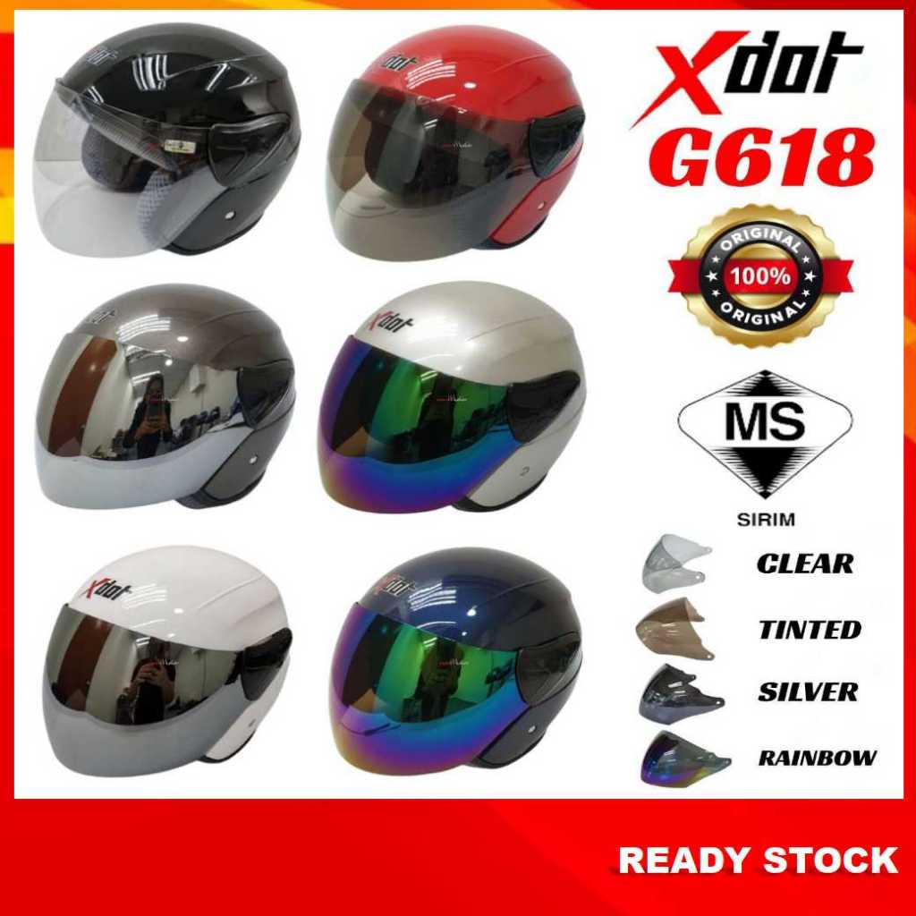 ORIGINAL X-DOT G618 HELMET Motorcycle Open Face SIRIM Lulus XDot G 618 ...