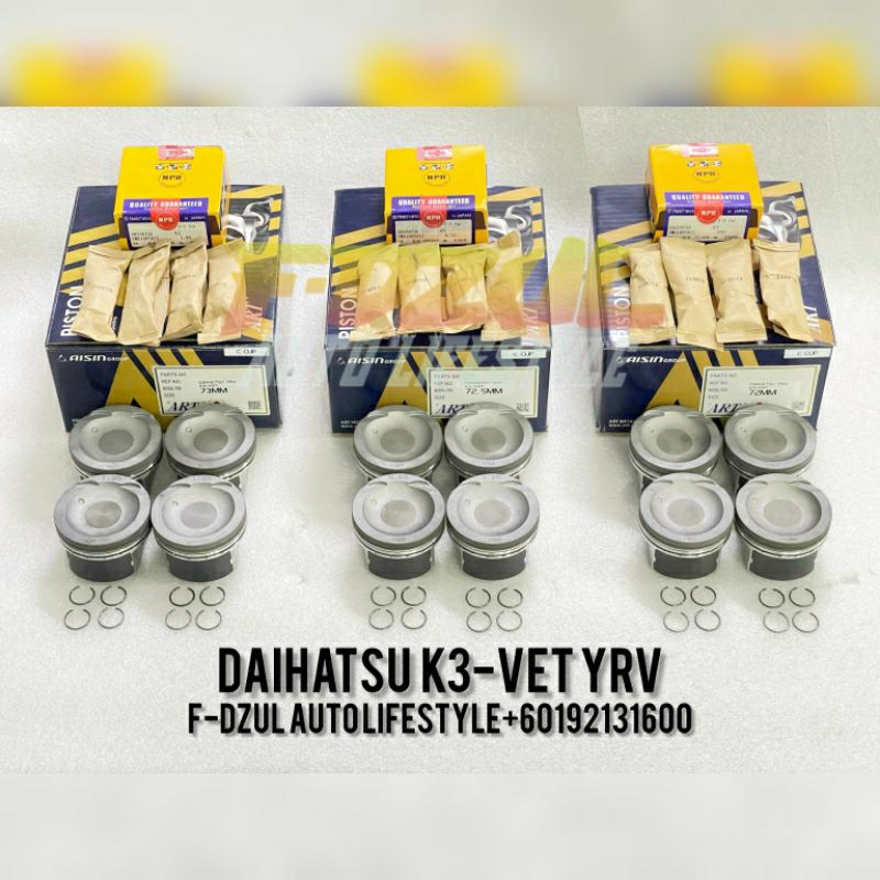 Piston ART Daihatsu K3-VET YRV Turbo With C Clip For I Beam H Beam ...
