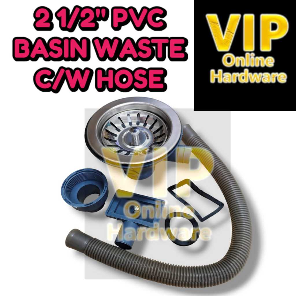 2 1/2“ Stainless Steel Kitchen Wash Basin Drain Pipe Sink Drainer ...