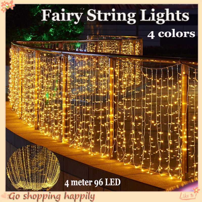Light Icicle Waterfall Fairy String Curtain Lights Garden Party Outdoor ...