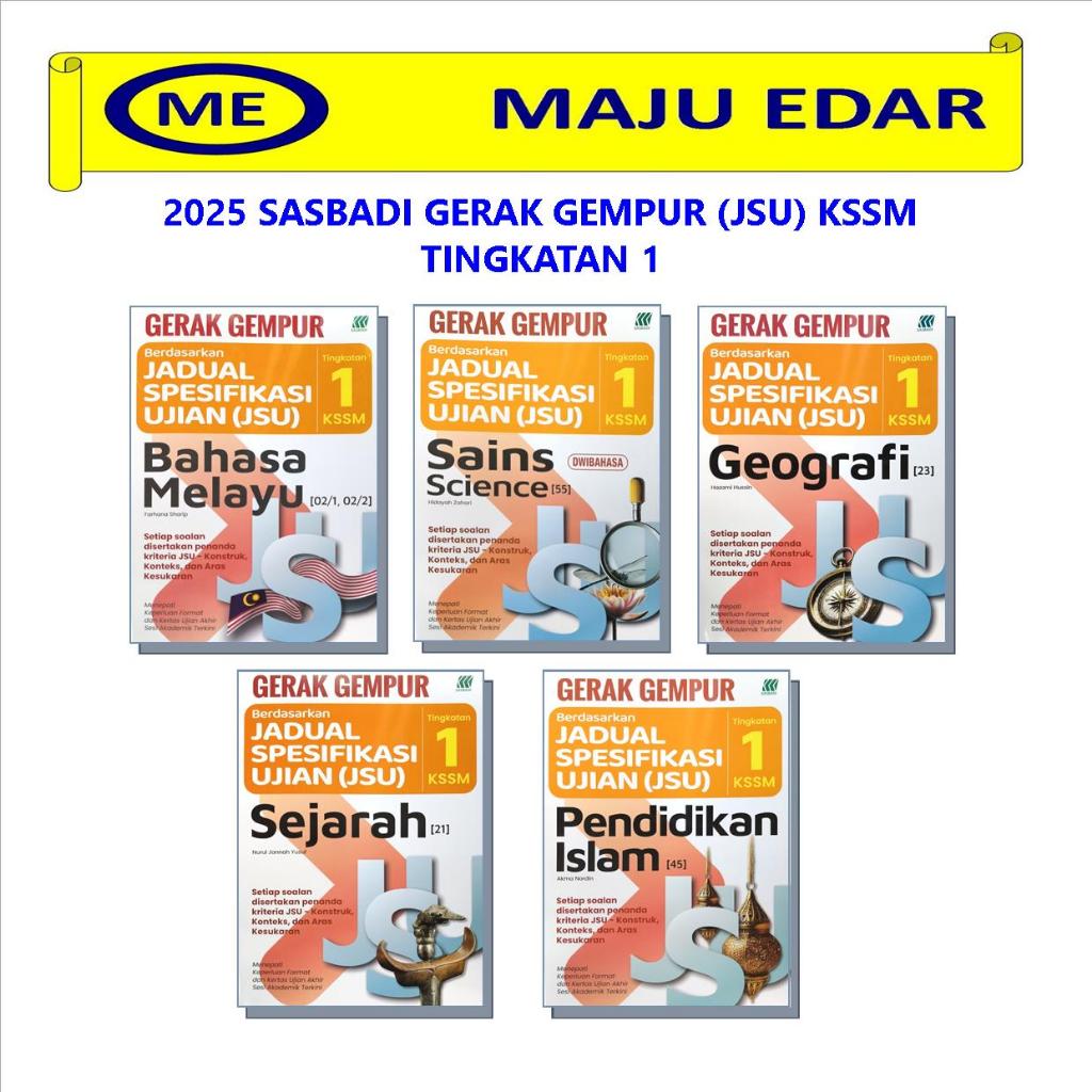 2025 SASBADI GERAK GEMPUR (JSU) KSSM TINGKATAN 1 BAHASA MELAYU ENGLISH MATEMATIK SAINS SEJARAH ...