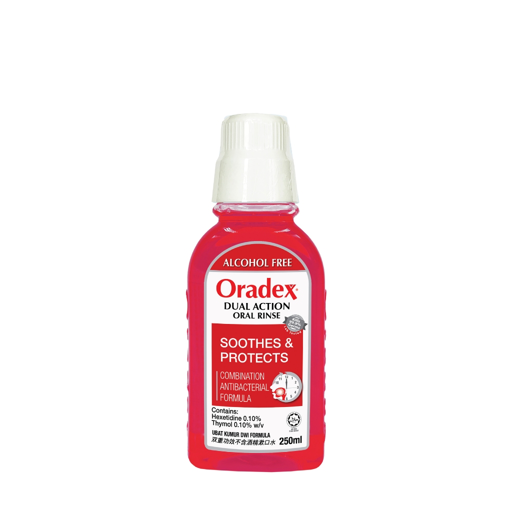 Oradex Dual Action Oral Rinse Mouthwash (250ml) | Shopee Malaysia