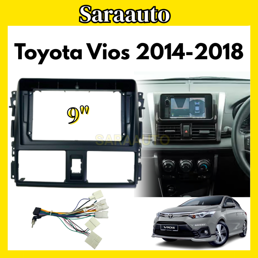 Android Player Casing Toyota Vios 2014-2018 9" (with/without socket ...
