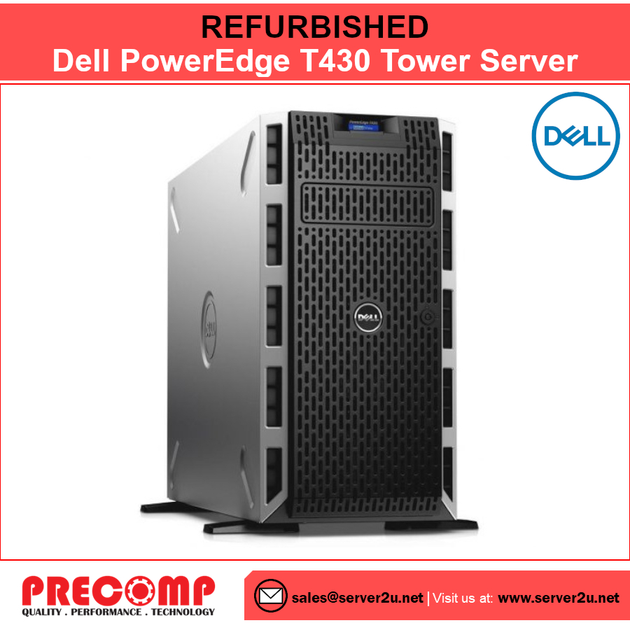 (Refurbished) Dell PowerEdge T430 Tower Server (2xE52670v3.64GB.5x480GB ...