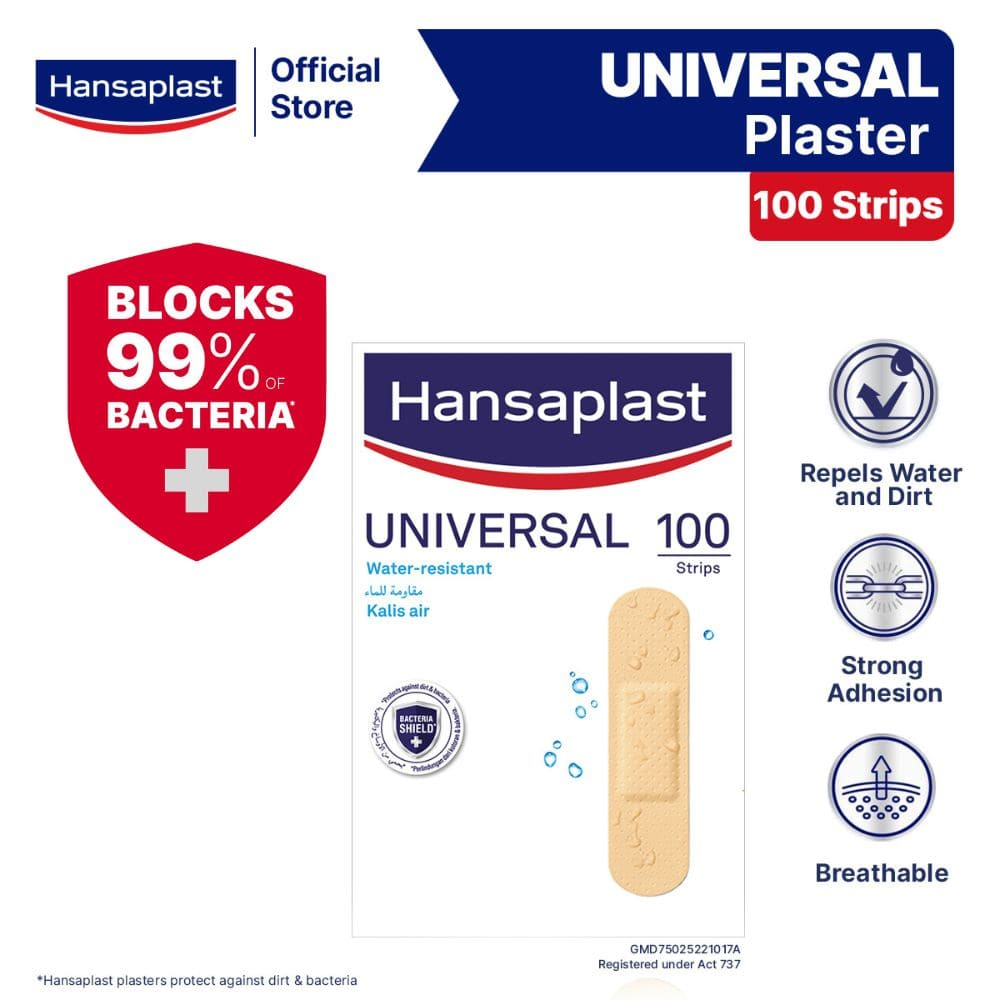 Hansaplast Universal Wound Plasters Water Resistant/Breathable/Strong Adhesion (10 Strips ...
