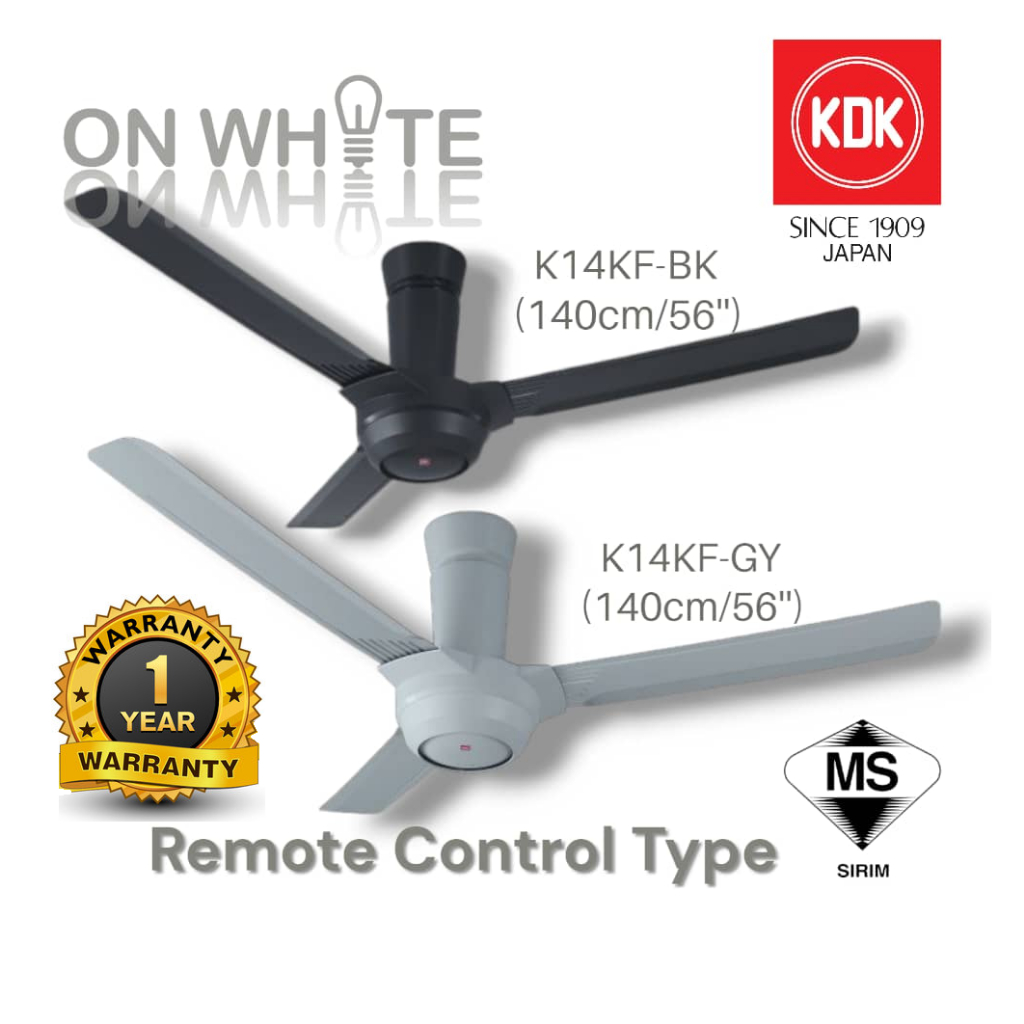 KDK REMOTE CEILING FAN K14KF 3SPEED ( 140cm / 56" ) 3BLADE KIPAS SILING ...