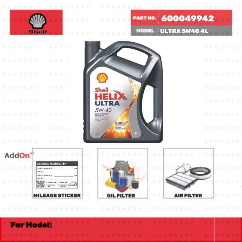 600049942 Shell Helix Ultra 5W-40 fully synthetic engine oil (4 liter ...