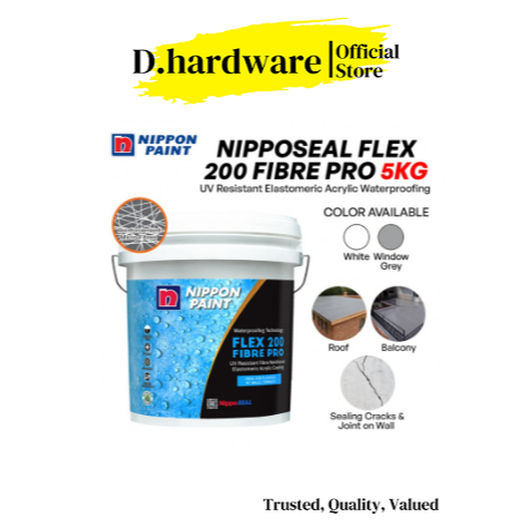 NIPPON Paint Waterproofing Technology Nippo SEAL Flex 200 Fibre Pro 5KG GREY | Shopee Malaysia