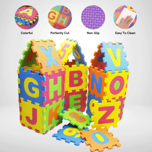 MAINAN Children Colorful Alphabets Mat Puzzle For Baby Eva learn Math ...