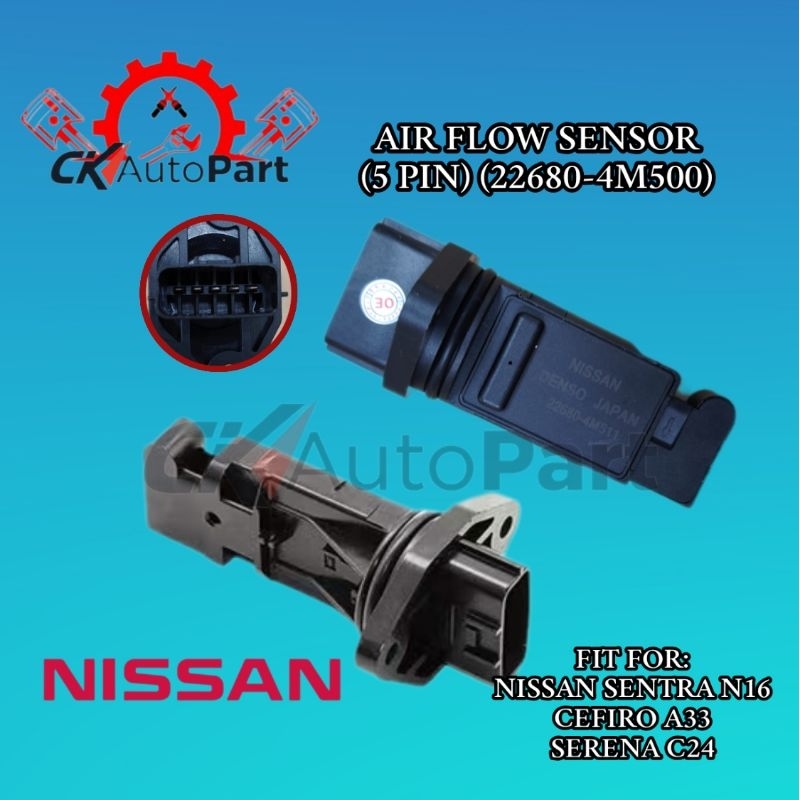 NISSAN SENTRA N16 CEFIRO A33 SERENA C24 AIR FLOW SENSOR (5 PIN) (22680 ...