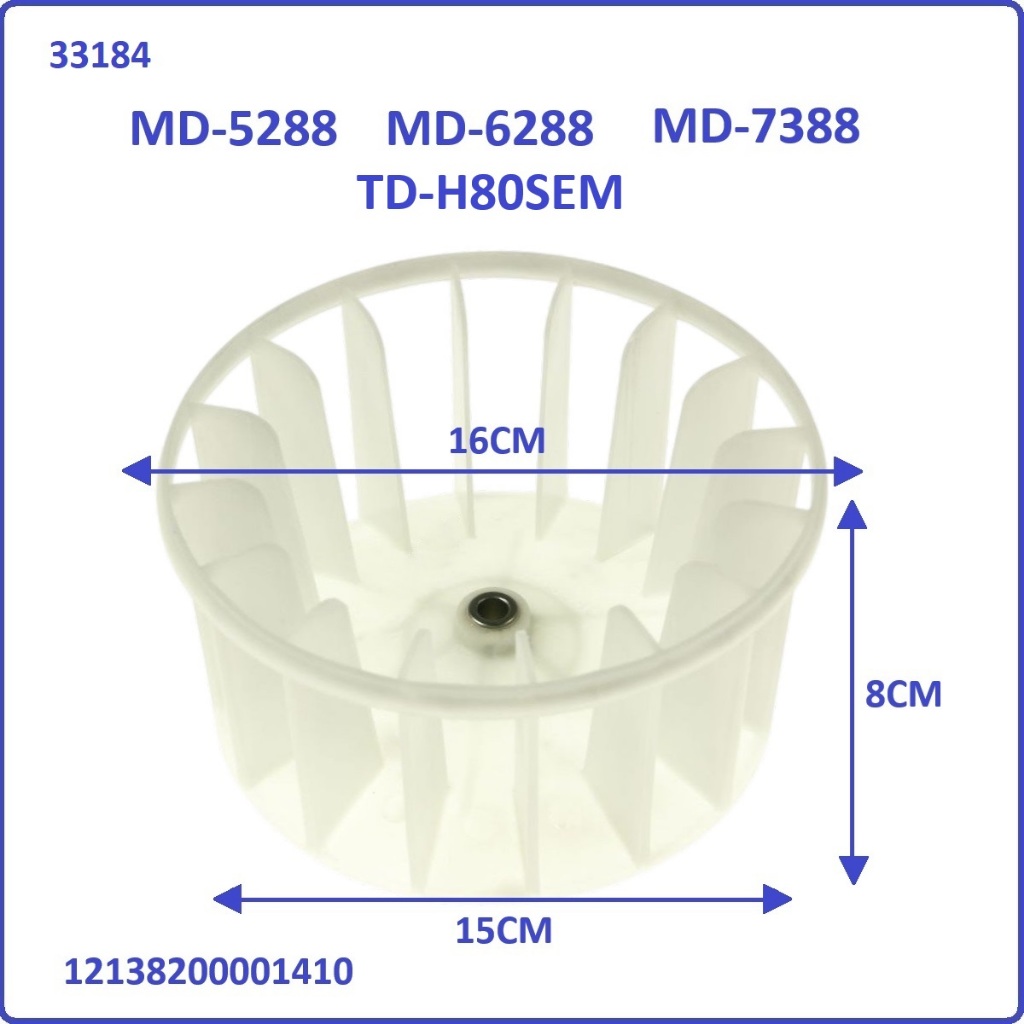 Midea MDA70-V014 / MD-5288 / MD-6288 / MD-7388 Dryer Fan for dryer use ...