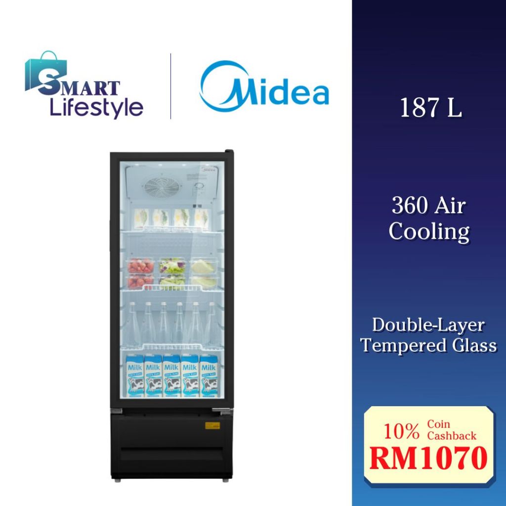 Midea 187L Showcase Chiller 360° Air Cooling MDRZ262FGG30 | Shopee Malaysia