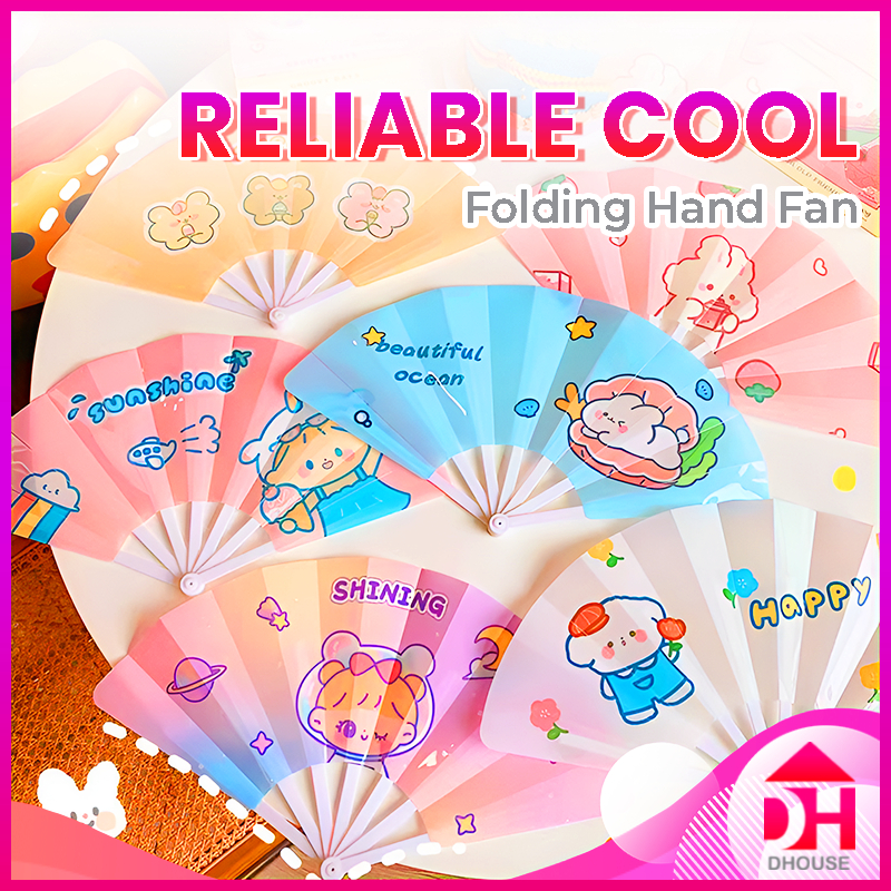 Cute Cartoon Handheld Mini Plastic Hand Fan Natural Cooling Wind Kids ...