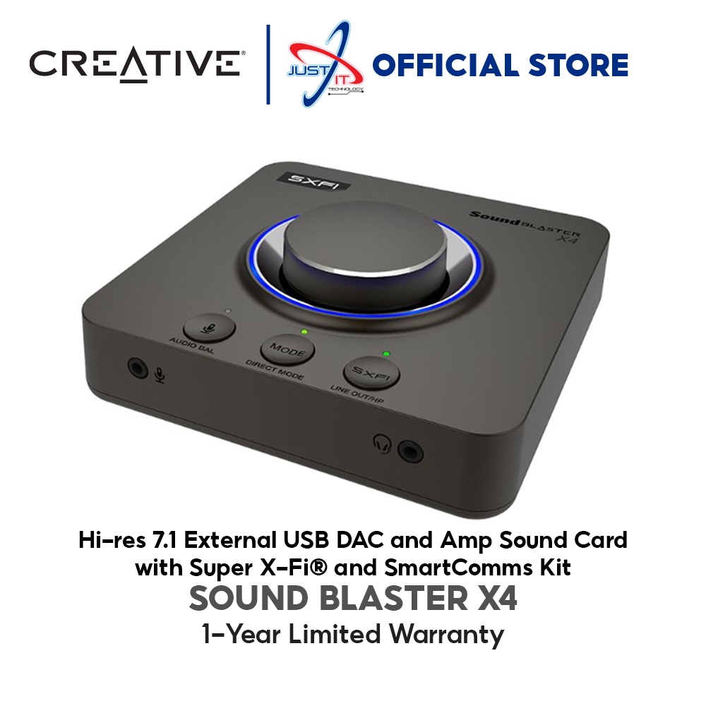 SOUND BLASTERX X4 HI-RES 7.1 EXTERNAL USB DAC/AMP SOUND CARD | Shopee ...