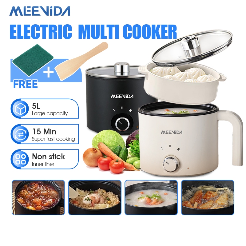 MEEVIDA 1.8L Mini Electric Boiling Pot Large Capacity 600W High Power ...