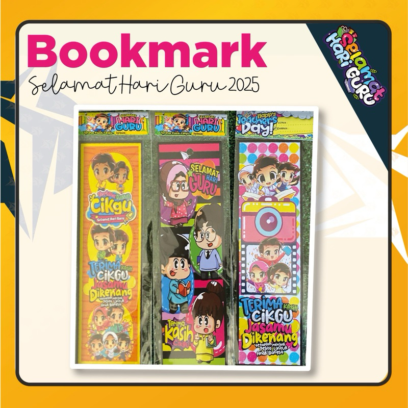 Bookmark Tema Hari Guru 2025!! Random Design | Shopee Malaysia