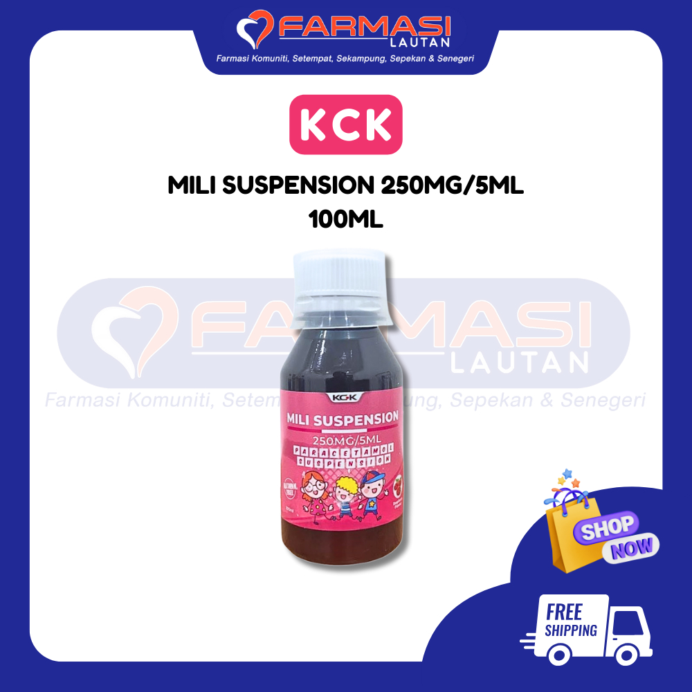 KCK MILI PARACETAMOL 250MG/5ML SUSPENSION 100ML (RASPBERRY FLAVOUR ...