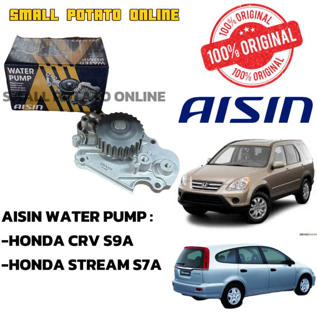 [100% GENUINE]AISIN WATER PUMP HONDA CRV S9A, STREAM S7A 2.0(WPH054V ...