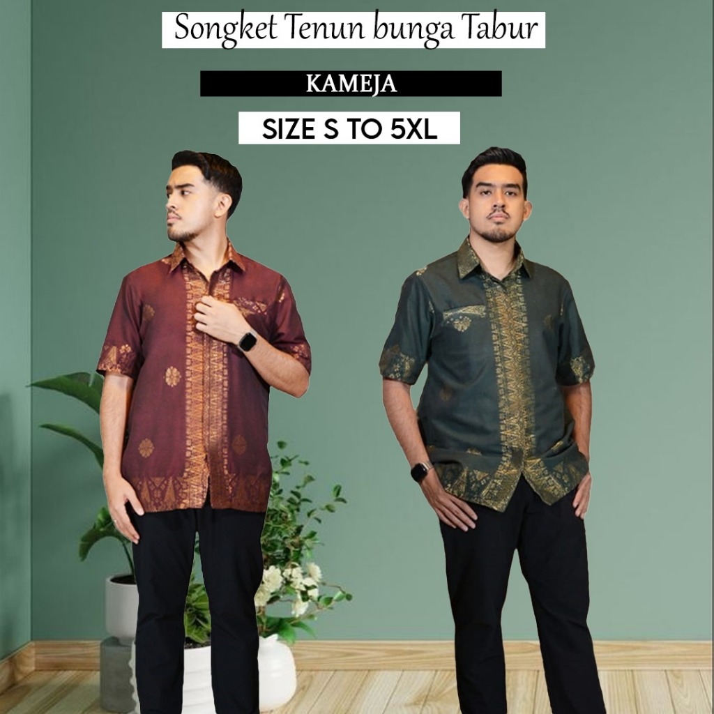 KAMEJA LELAKI | SONGKET TENUN | BAJU LELAKI | SONGKET TENUN COTTON ...