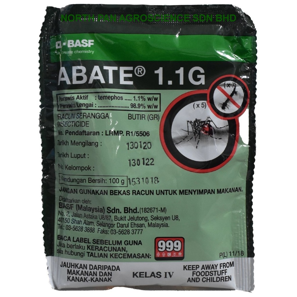 Abate 1.1G / 100g /Pack/ Insecticides / Basf / First line of defense ...