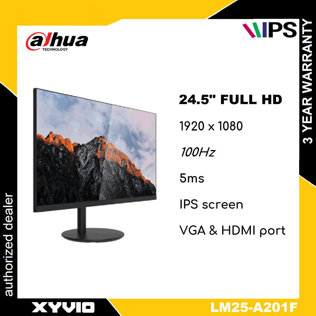 DAHUA LM25-A201F 24.5'' IPS LED Monitor ( IPS FHD / 100Hz / 5Ms / VGA + HDMI) | Shopee Malaysia