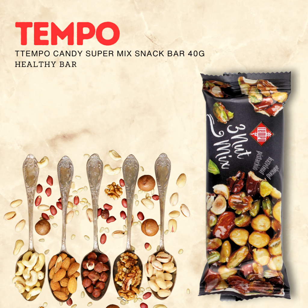 TEMPO CANDY SUPER MIX [ Almond-Hazelnut-Pistachio ] 40g Healthy Bar ...