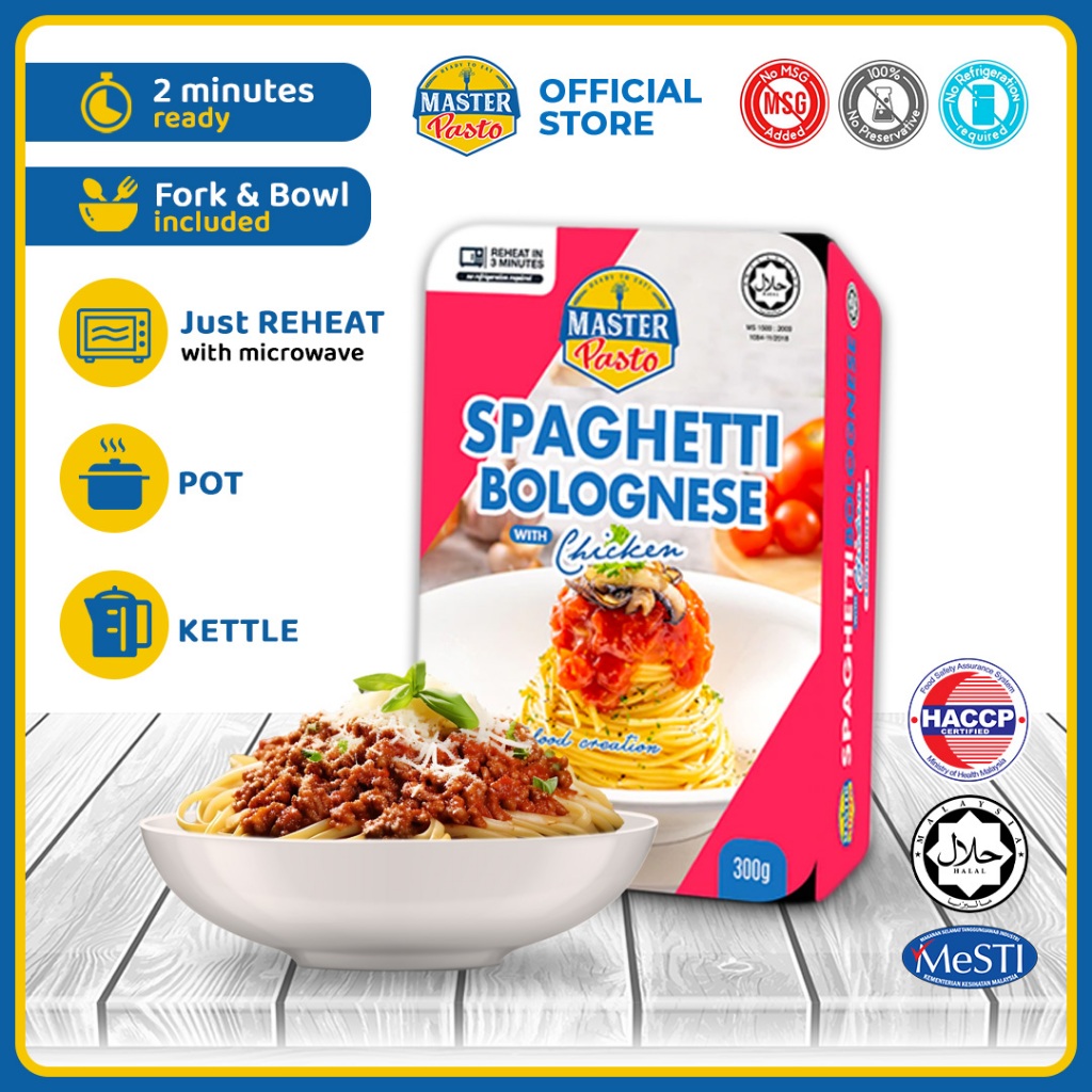 MASTER PASTO Halal Food Instant Spaghetti Bolognese With Chicken ...