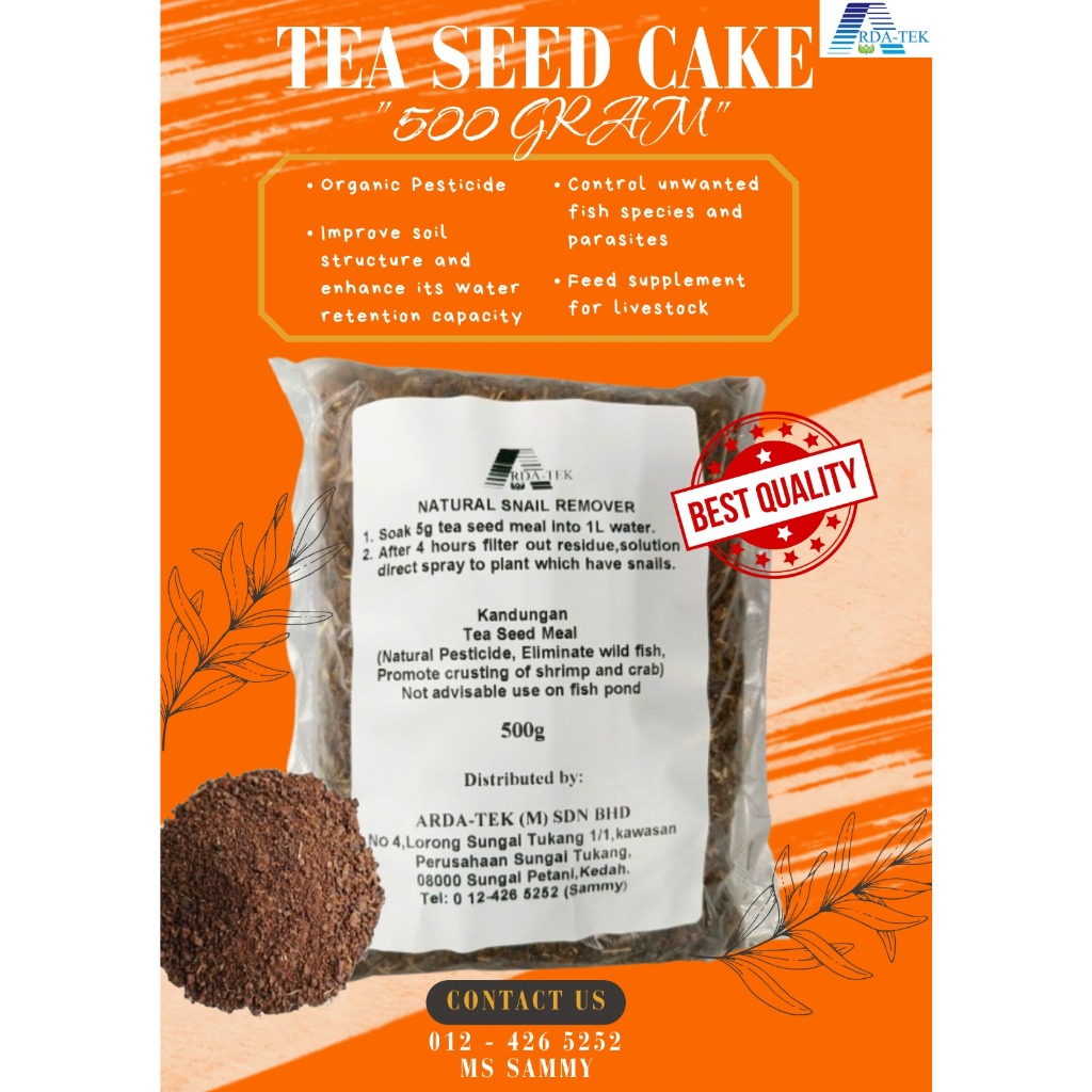 TEA SEED CAKE X 500GM / TEA SEED MEAL / PESTS CONTROL / REMOVER ...