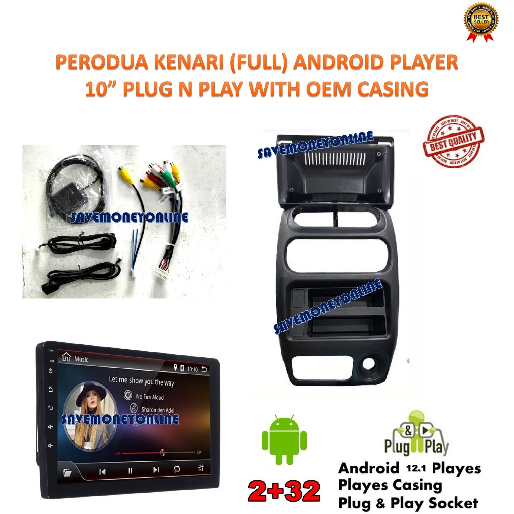 Perodua KENARI android player 10 inch plug n play with OEM casing (full ...