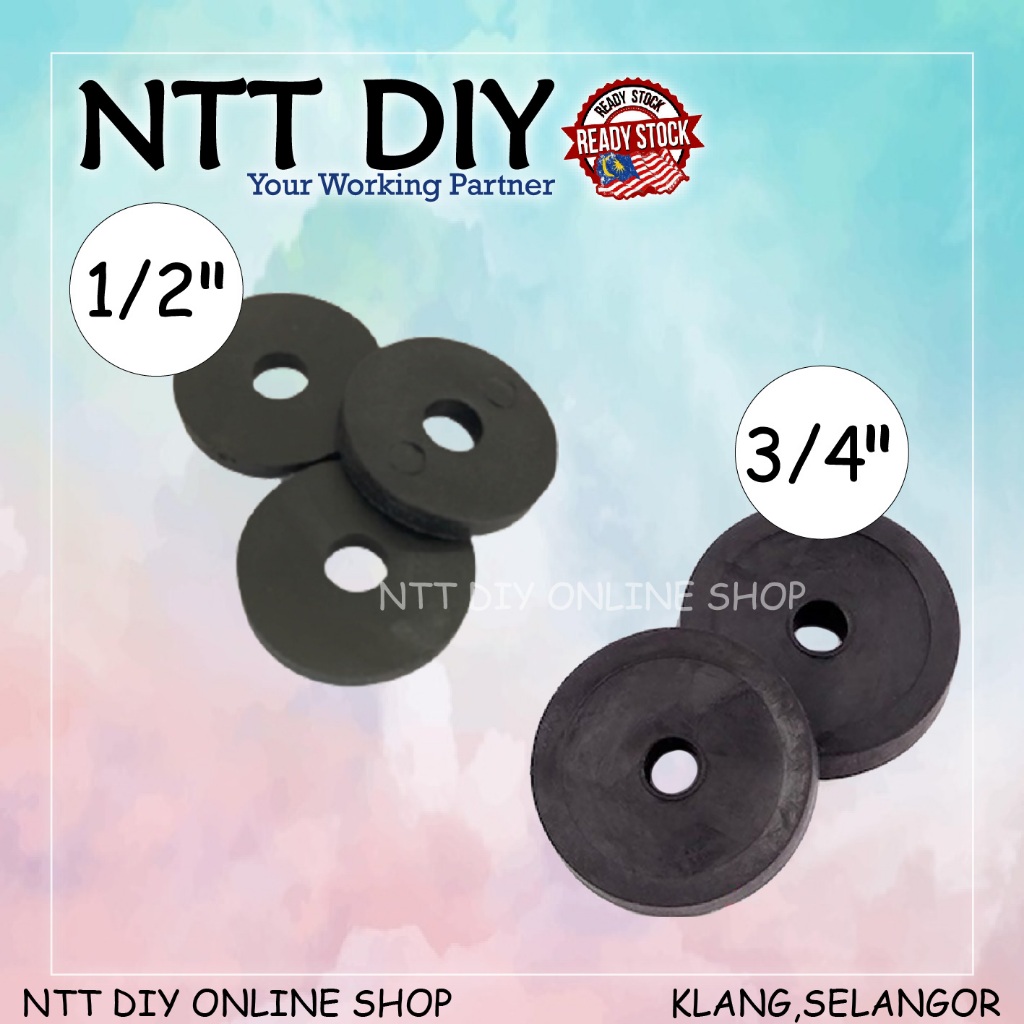 NTT DIY 1/2 Inch ( 3pcs ) / 3/4 Inch ( 2pcs ) PVC Tap Washer / Tap ...