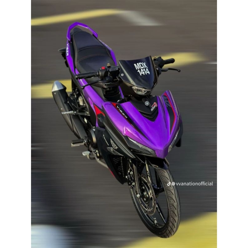 y16 V1 V2 2023 PURPLE HITAM COVER SET TAMPAL SIAP STICKER | Shopee Malaysia