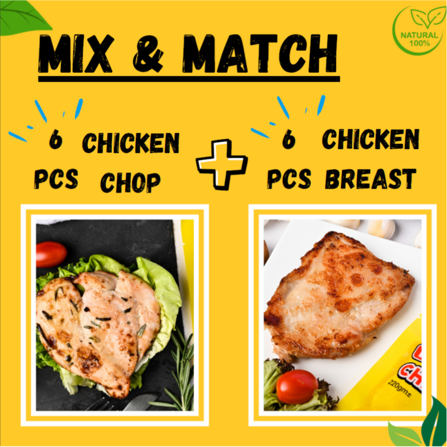 【12 Pcs Mix & Match】【Marinated Chicken Breast & Chicken Chop】鸡胸肉 ...
