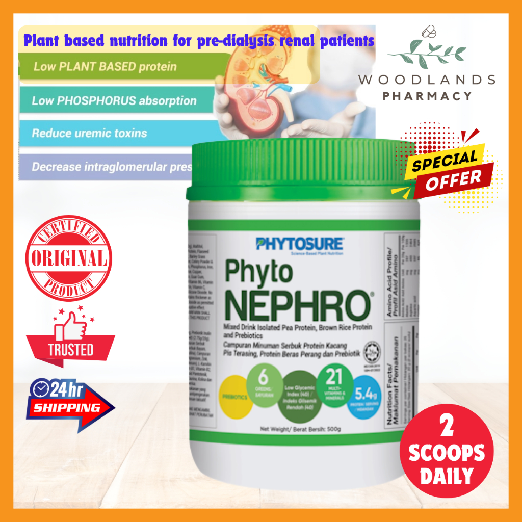 PHYTOSURE PHYTO NEPHRO POWDER 500GM [ Plant based nutrition for CKD pre ...