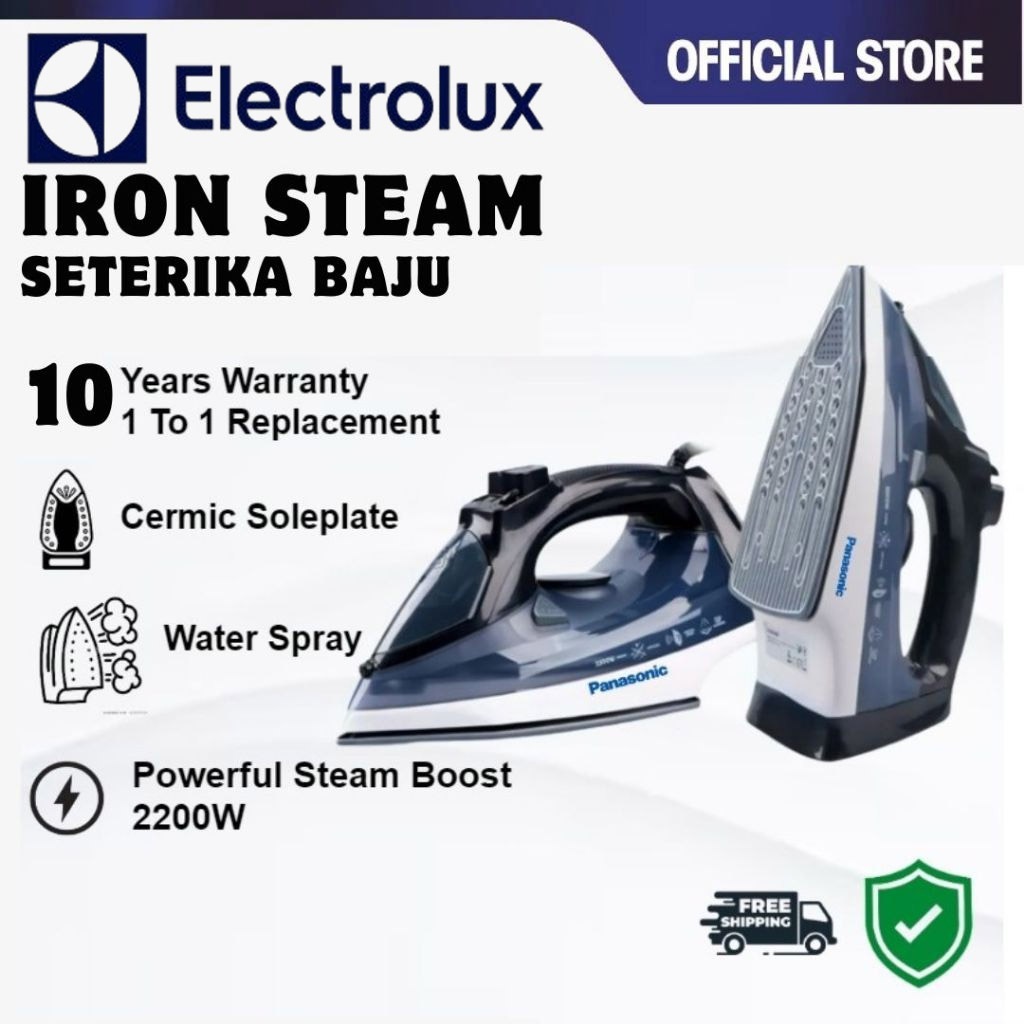 Electrolux Iron Steam Iron Steamer Seterika Baju Electric Iron 2200W 烫斗 ...
