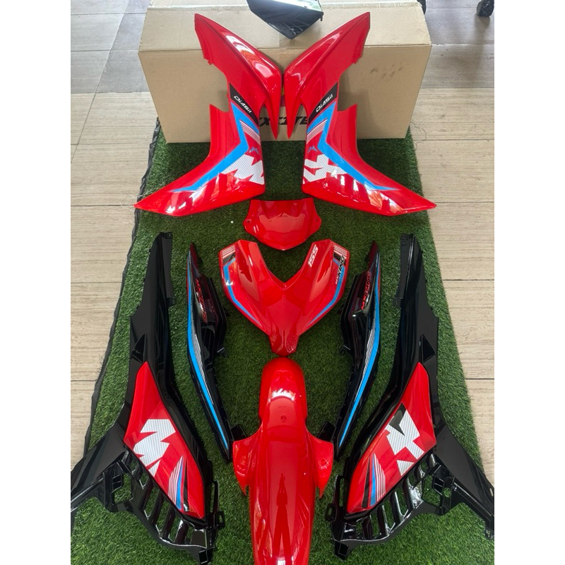 Body coverset Y16 V1 V2 ABS MX king merah hitam brand exciter stiker ...