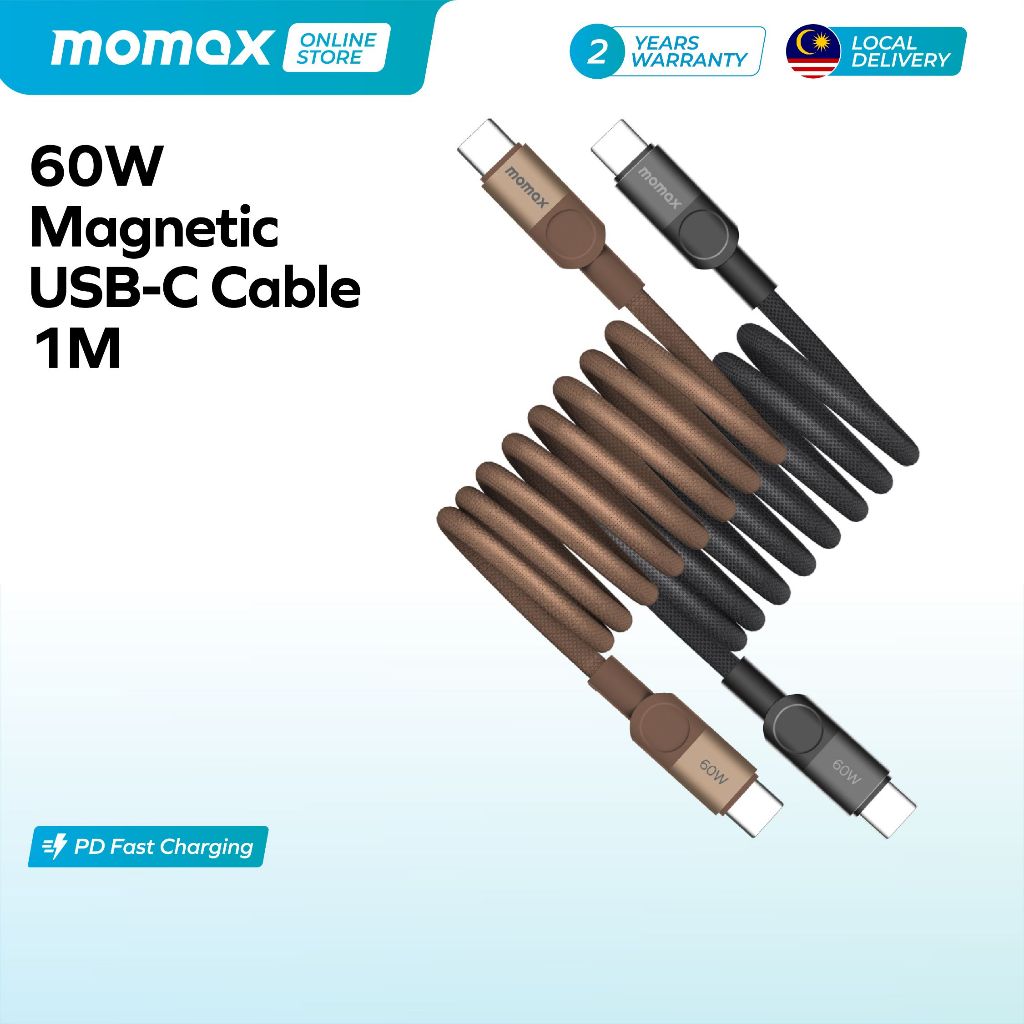 Momax Mag.Link 60W USB-C to USB-C Magnetic Cable 1m | Shopee Malaysia