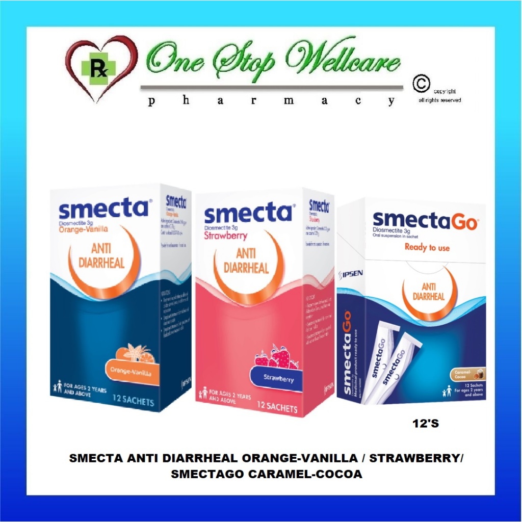 SMECTA ANTI DIARRHEAL ORANGE-VANILLA 12'S / STRAWBERRY 12'S / SMECTAGO ...
