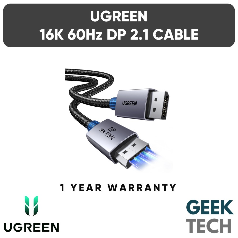 UGREEN 16K 60Hz DisplayPort 2.1 Cable Nylon Braided Ultra High Speed ...