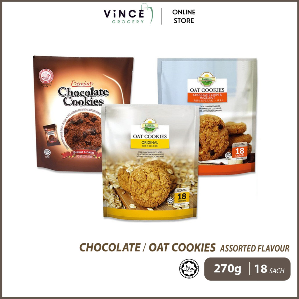 HUP SENG NATURELL Chocolate Cookies / Oat Cookies (Original / Choco ...
