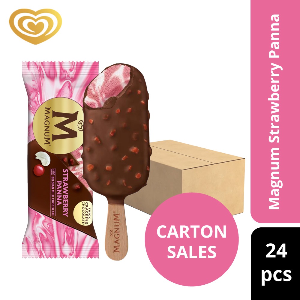 [CARTON SALES]MAGNUM STRAWBERRY PANNA ICE CREAM (24pcs) | Shopee Malaysia