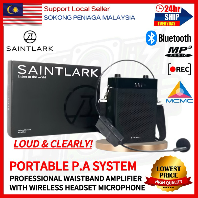 Saintlark Bluetooth Waistband Speaker With Wireless Headset for ...