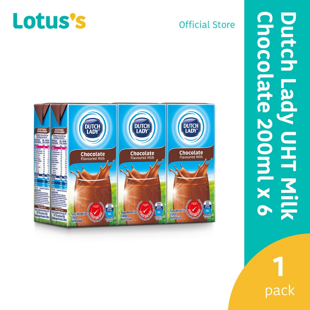 Dutch Lady Pure Farm Chocolate Flavoured Milk (6 x 200ml) | Shopee Malaysia