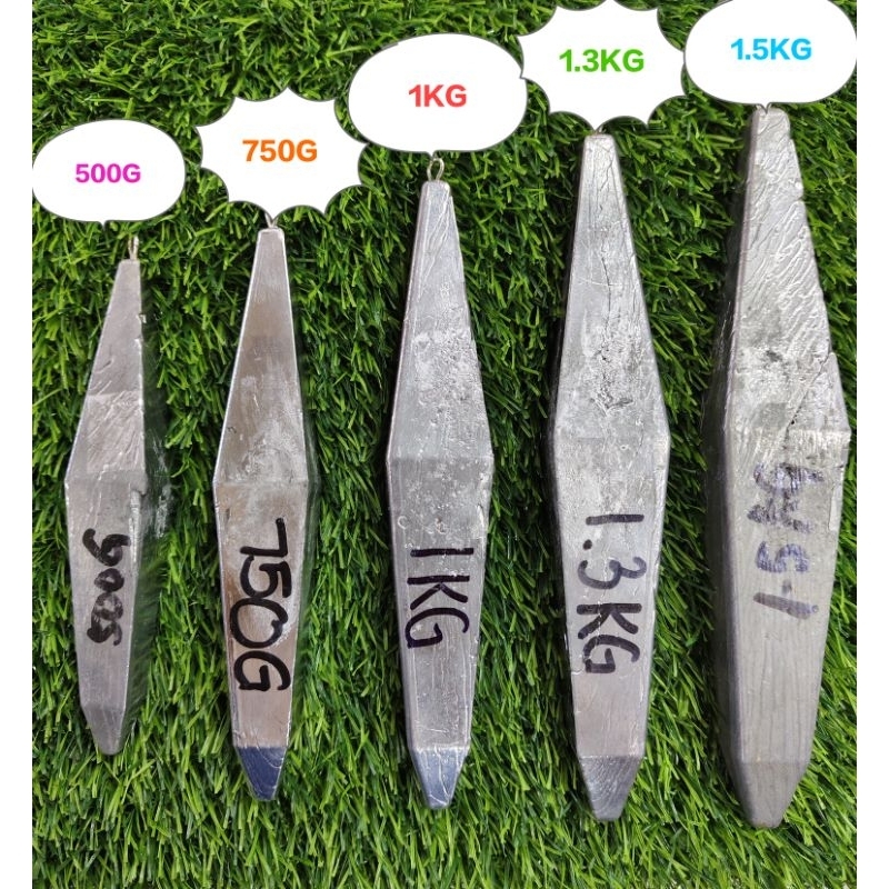 DIAMOND SHAPE SINKER 500G,750G,1KG,1.3KG & 1.5KG/BATU LADUNG TIMAH BENTUK DIAMOND | Shopee Malaysia